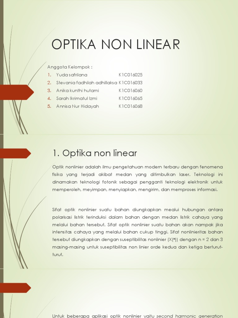 Optika Non Linear | PDF