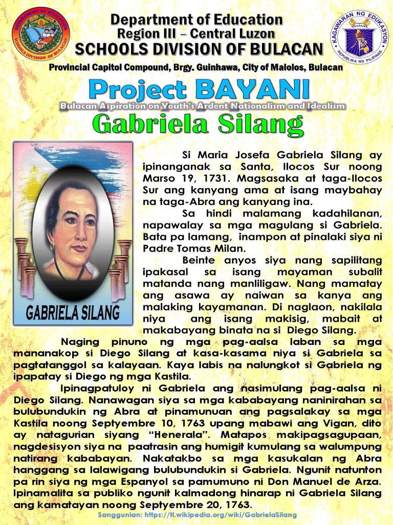 Project BAYANI Tarp Gabriela Silang | PDF