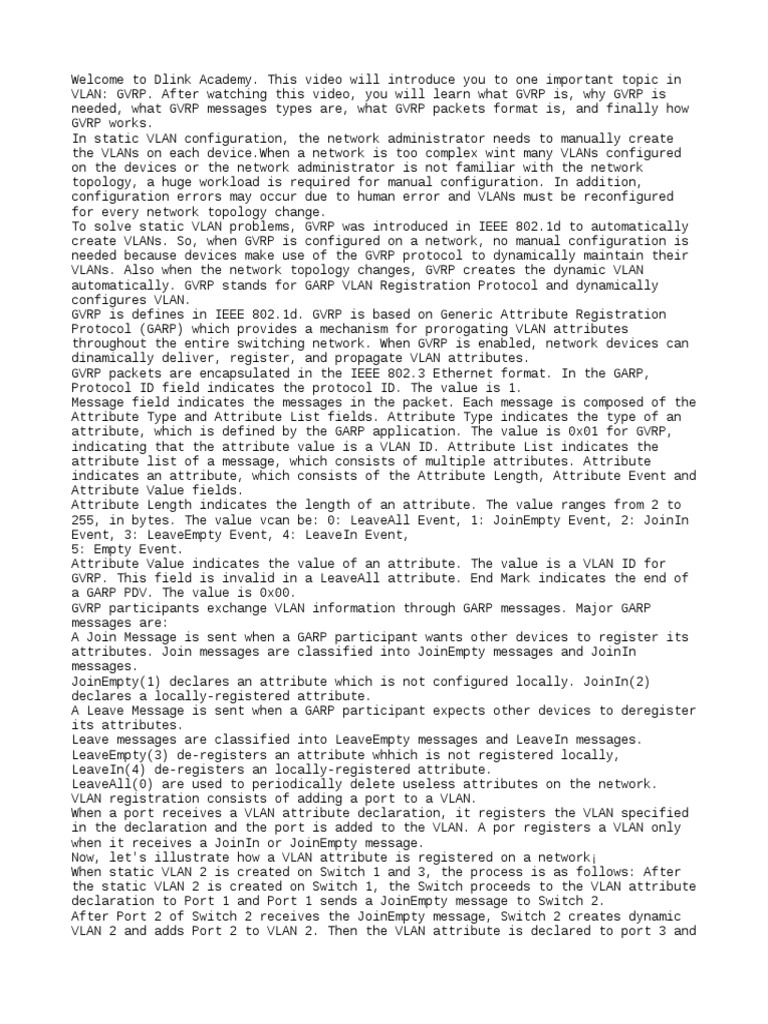 Protocolo GVRP | PDF | Network Protocols | Telecommunications ...