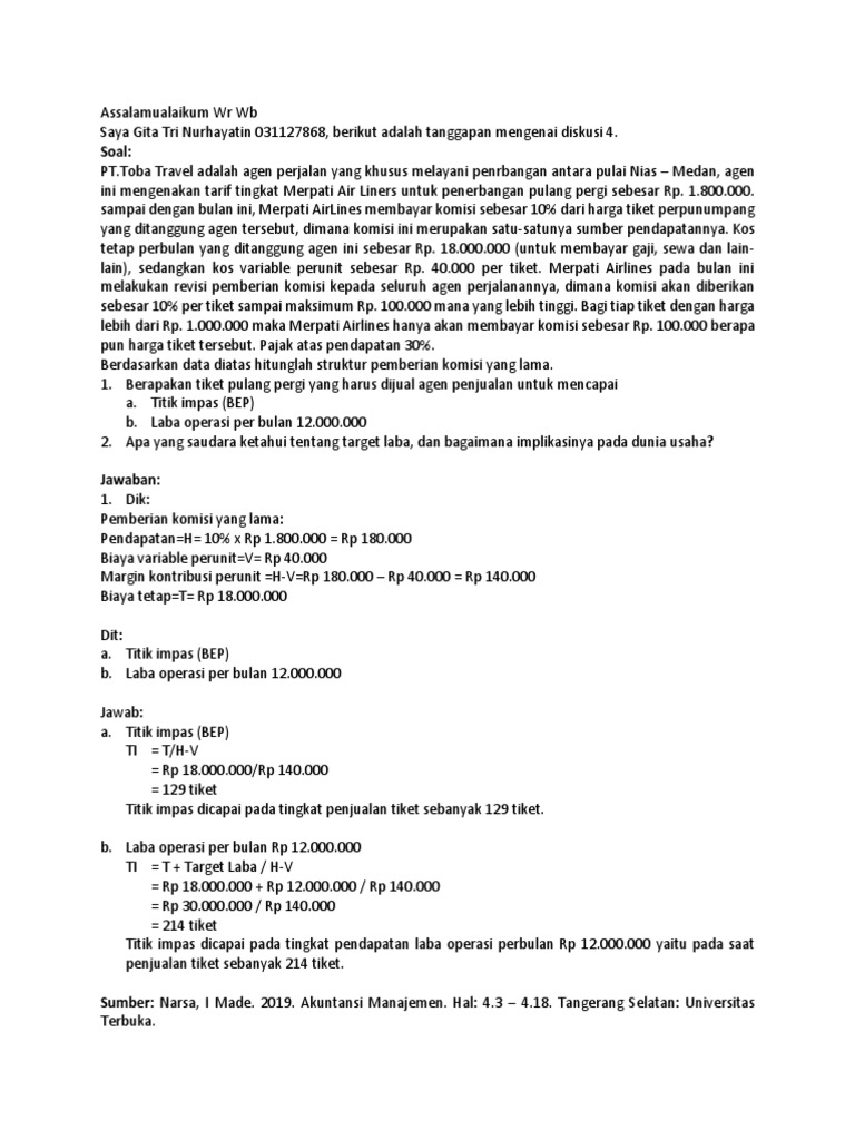 Diskusi 4 | PDF | Karier & Perkembangan | Pengelolaan Keuangan & Uang