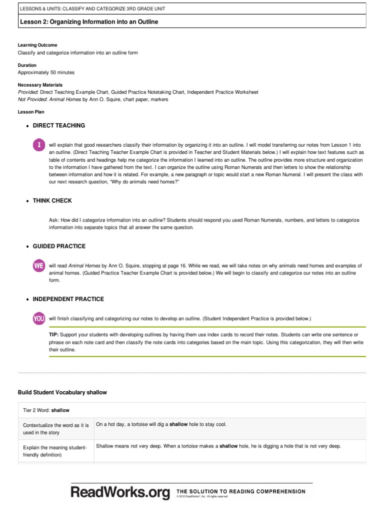 Lessons Grade3 Classify and Categorize Lesson 2 | PDF | Honey Bee ...