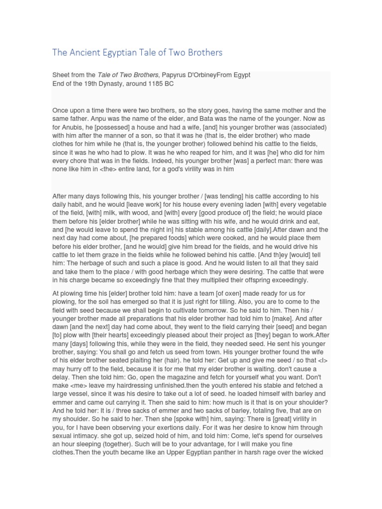 The Tale of Two Brothers | PDF