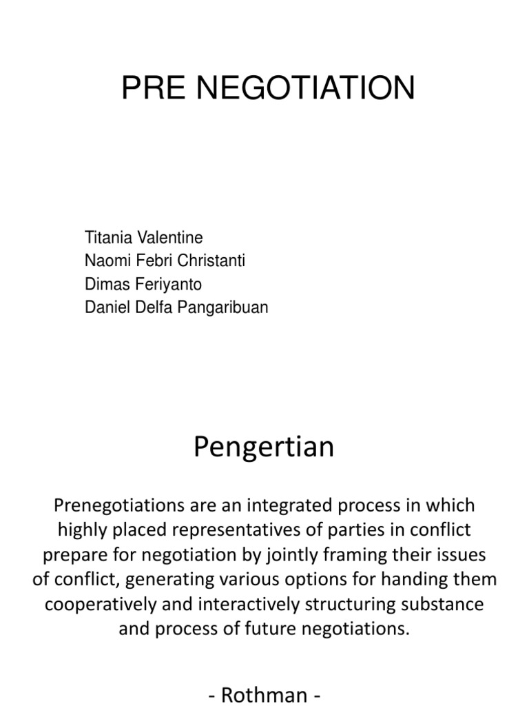 Diplomasi Pre Negotiation | PDF