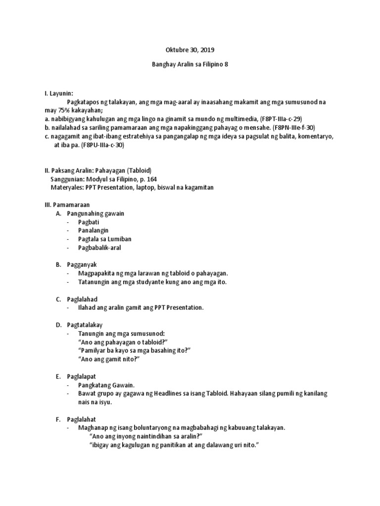 Lesson Plan in Grade 8 | PDF