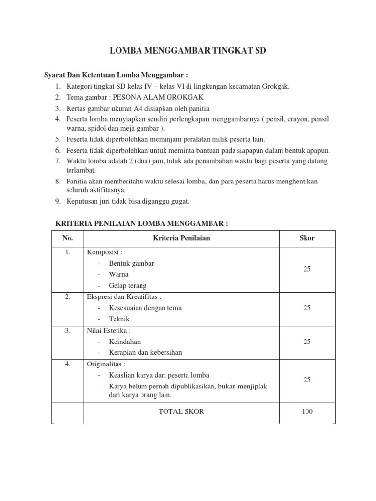 Kriteria Lomba | PDF