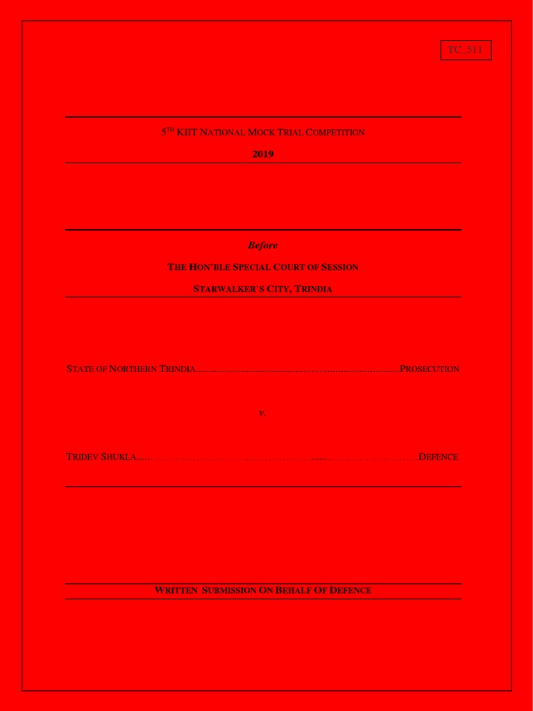 TC - 511 Defence | PDF | Burden Of Proof (Law) | Mens Rea