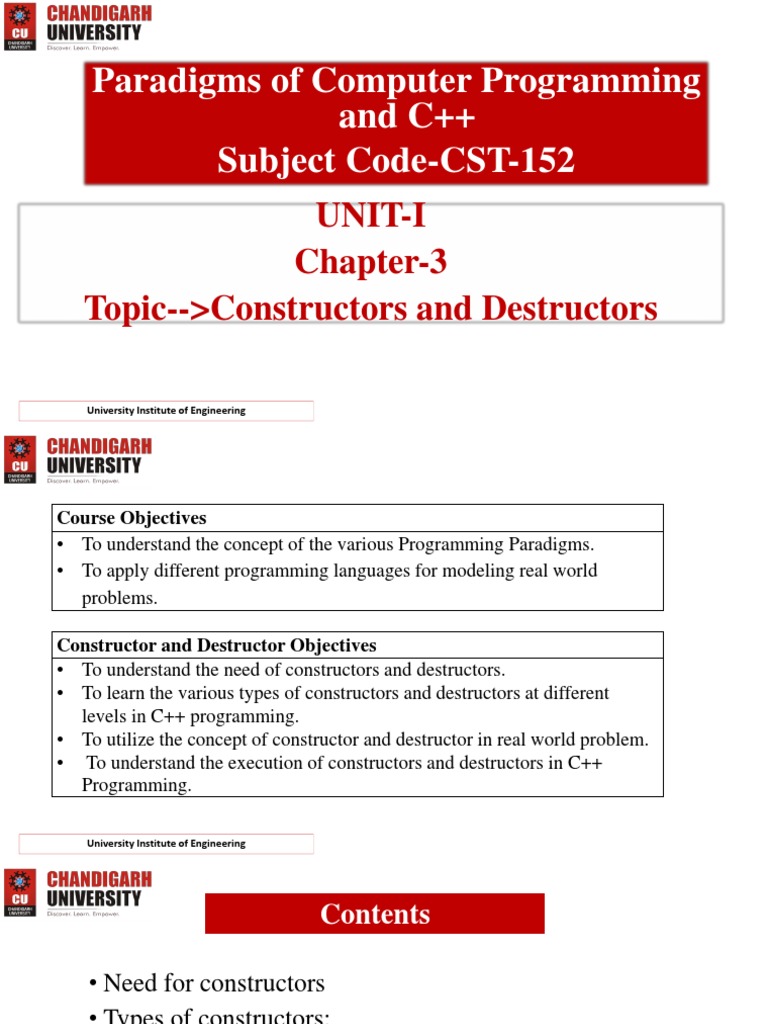 Nstructors And Destructors Pdf Constructor Object Oriented Programming Programming 1950