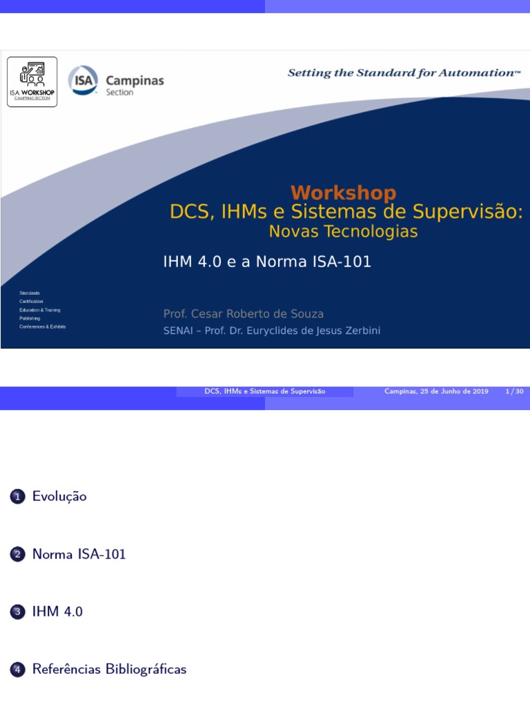 Apresentação ISA101 | PDF | Padronização | Sistema operacional