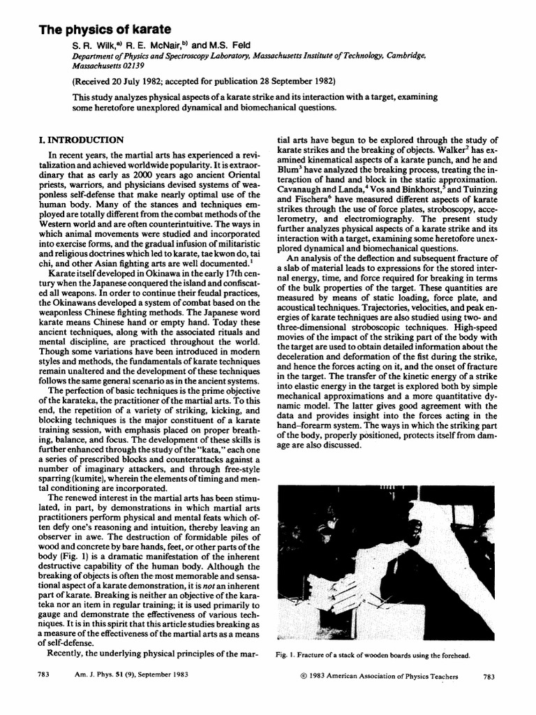 The Physics of Karate PDF | PDF