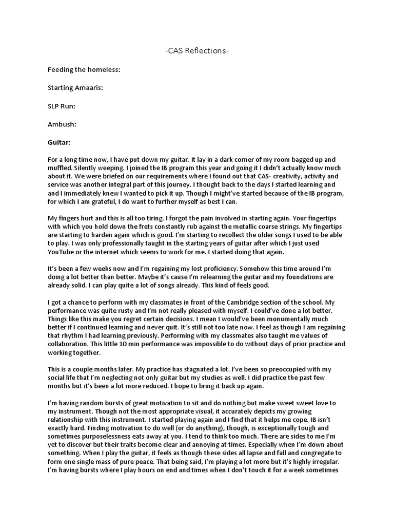 CAS Reflections | PDF | Atmosphere Of Earth