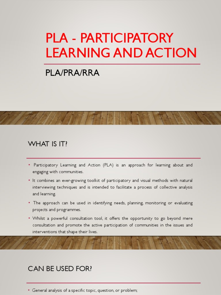 Pla - Participatory Learning and Action | PDF | Evaluation | Learning