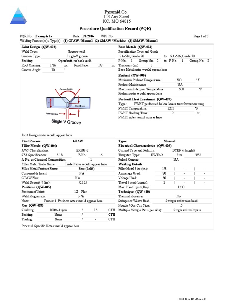 Procedure Qualification Record PQR | PDF | Metalworking | Welding