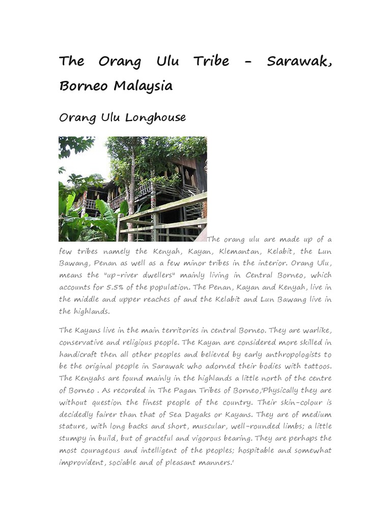 The Orang Ulu Tribe 2 | PDF | Sarawak | Borneo