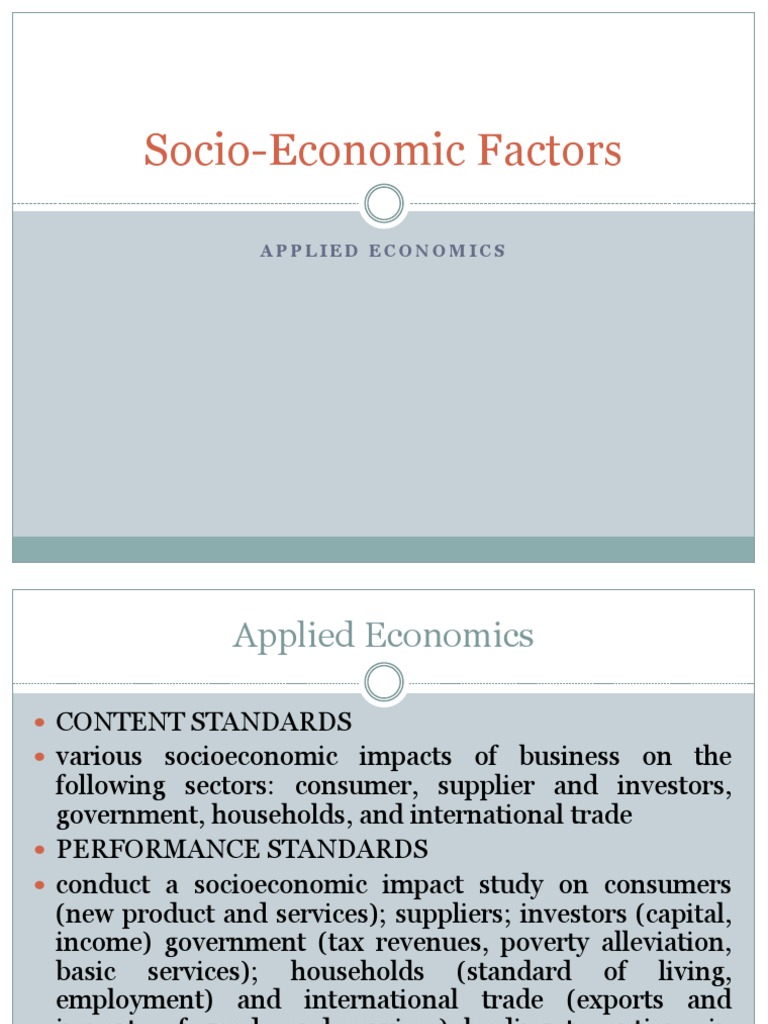 Socio Economic Factors | Download Free PDF | Internal Rate Of Return ...