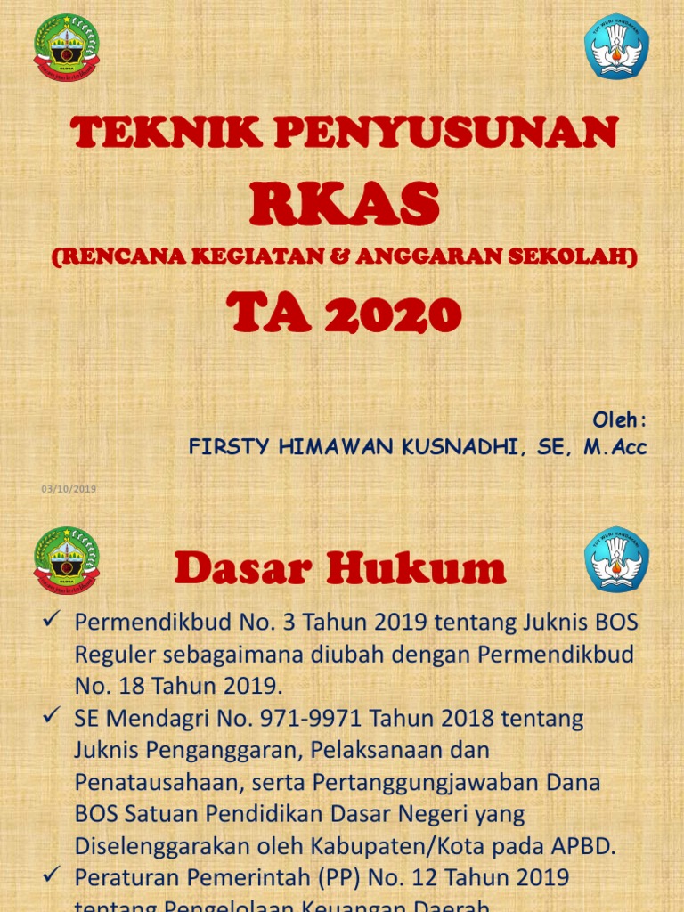 Teknik Penyusunan RKAS TA 2020 | PDF