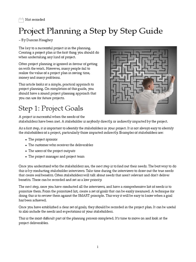 Project Planning Step by Step PDF | PDF | Risk Management | Goal