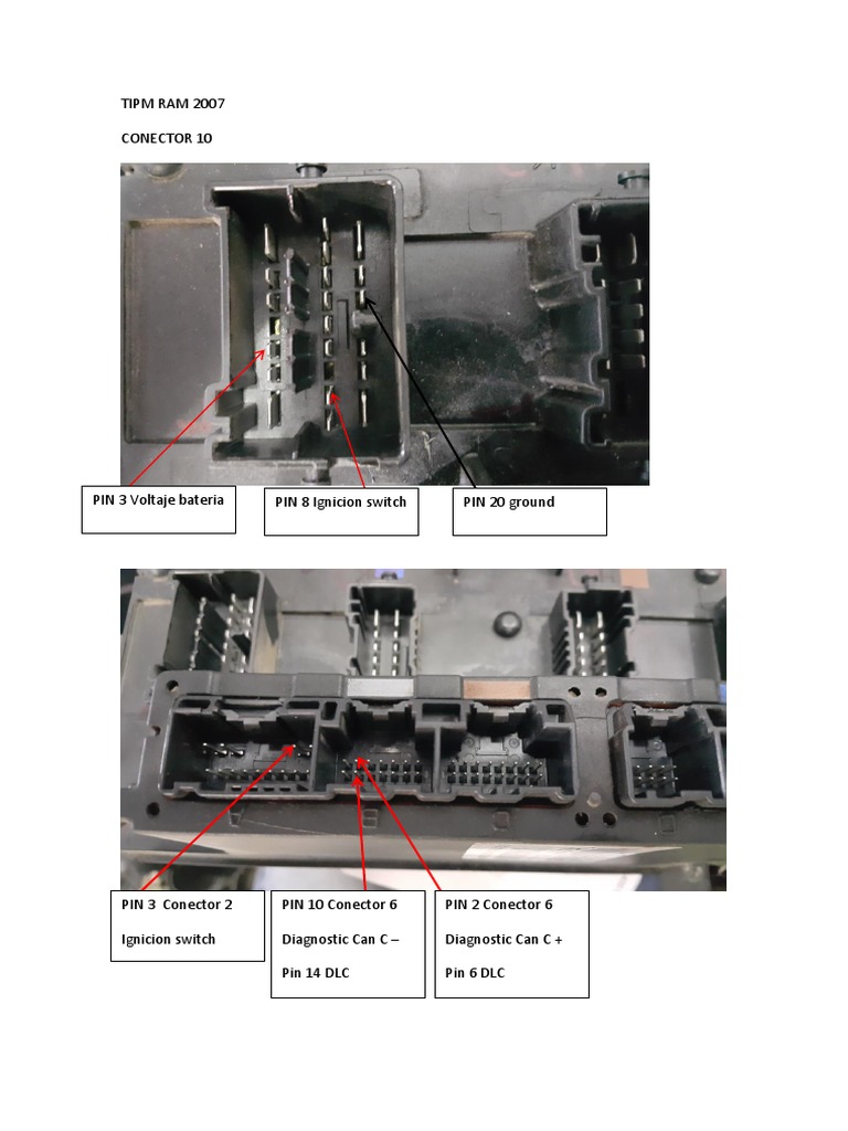 2007 Dodge Ram TIPM Connector Guide | PDF | Technology & Engineering