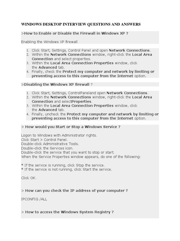 Windows Desktop Interview Questions and Answers | PDF | Dynamic Random ...