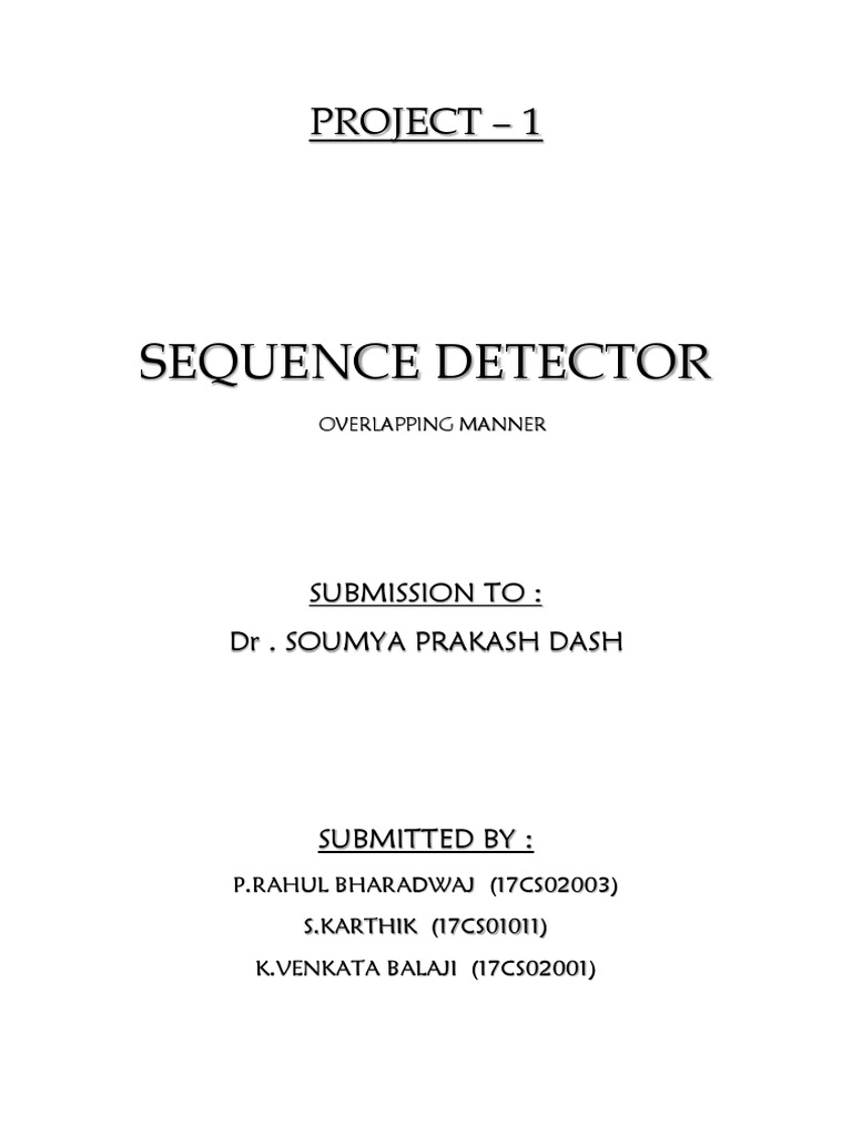 Sequence Detector Pdf Pdf Electronic Engineering Electronics