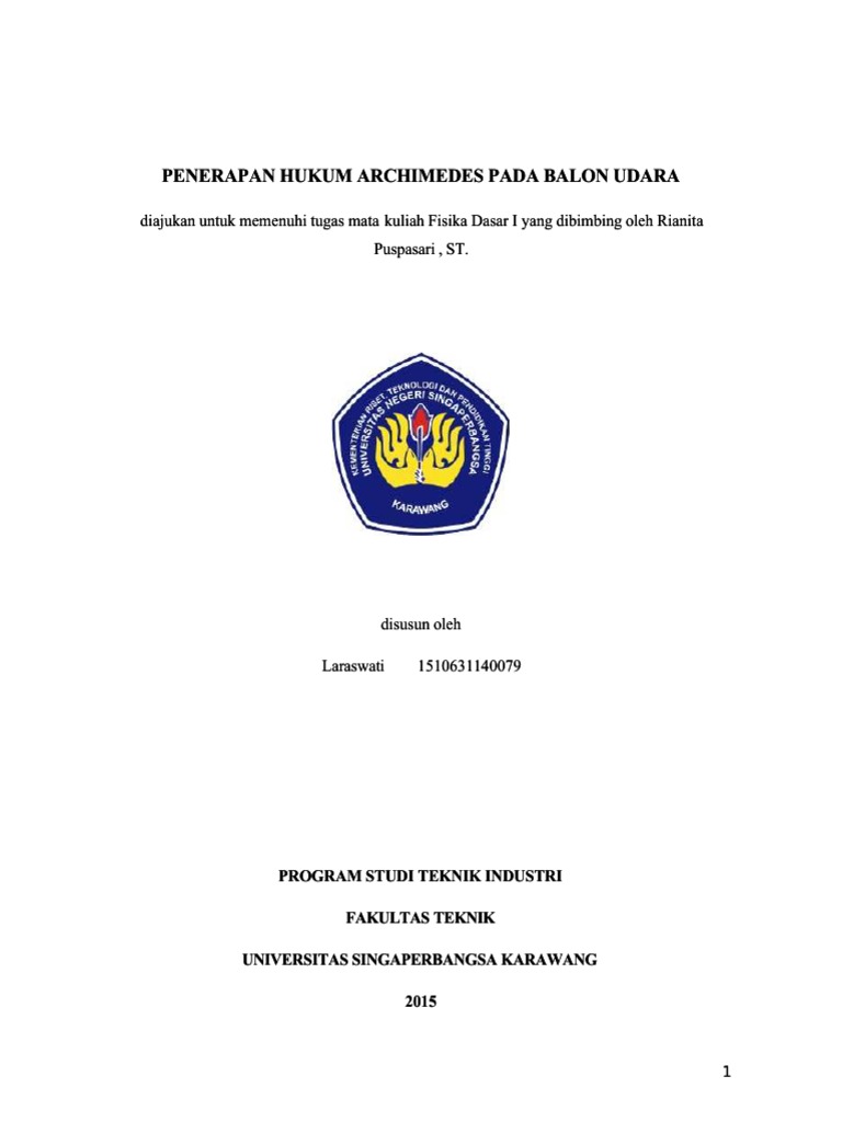 Penerapan Hukum Archimedes pada Balon Udara | PDF