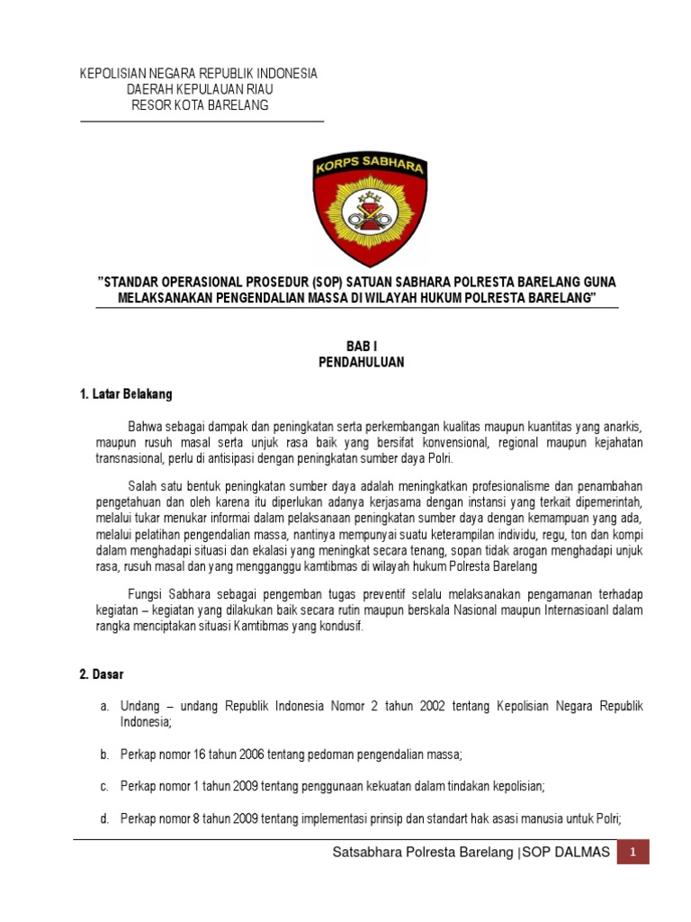 Sop Dalmas Narasi 2018 | PDF