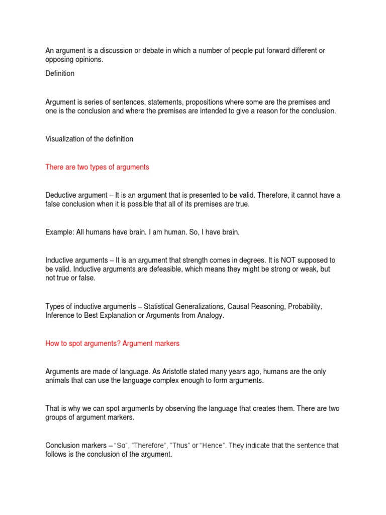 Understanding the Structure and Principles of Good Arguments | PDF ...