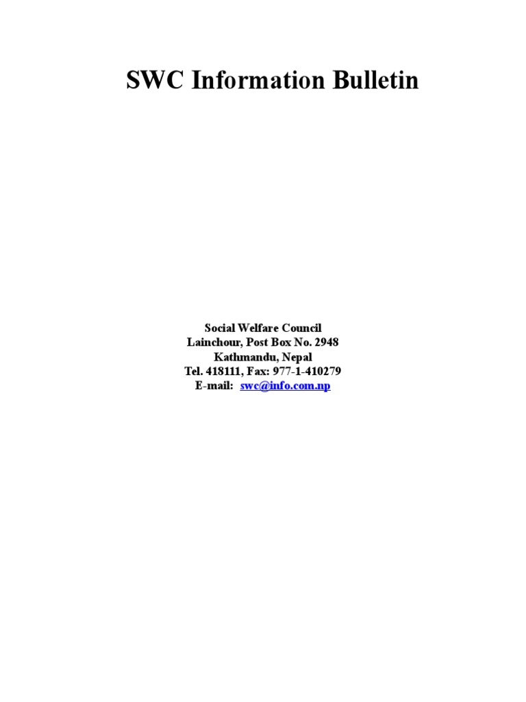 SWC Nepal Info | PDF | Non Governmental Organization | Government