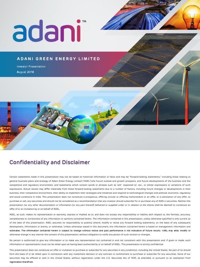 Adani Green Energy Presentation | PDF | Electric Energy Consumption ...