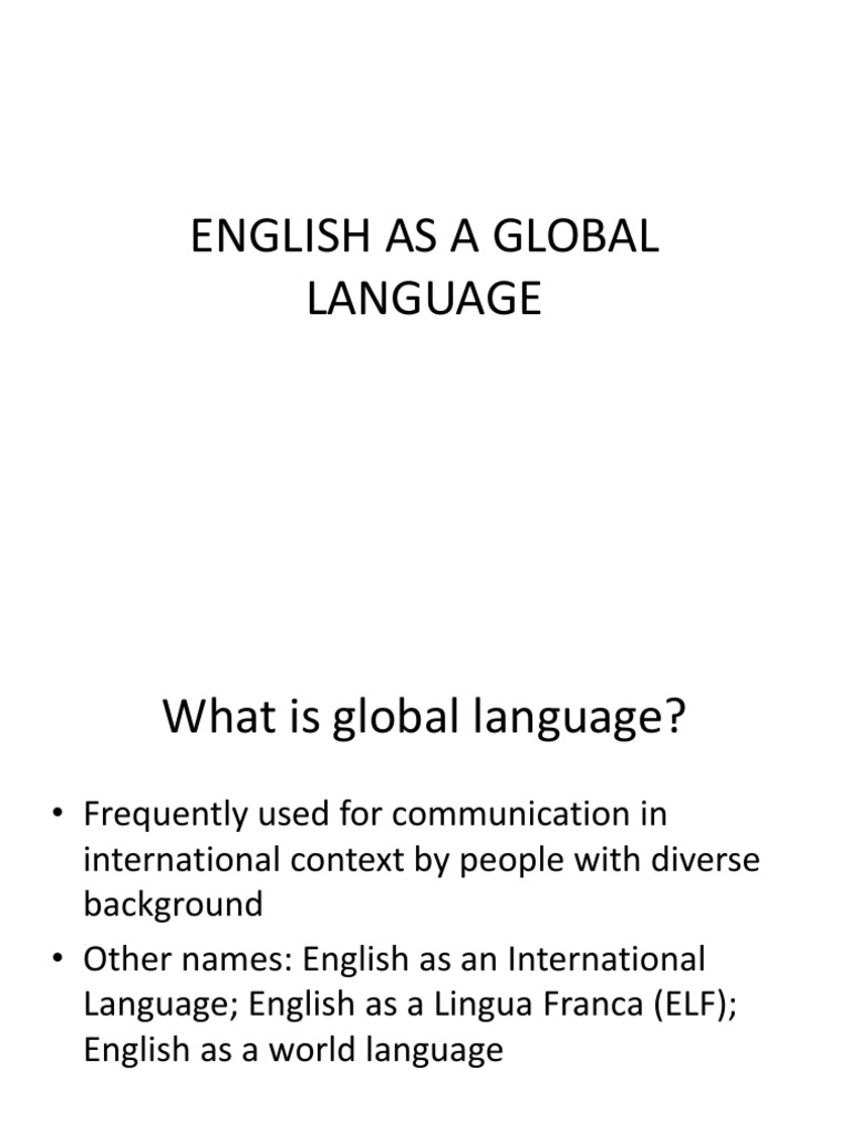 English As A Global Language | PDF