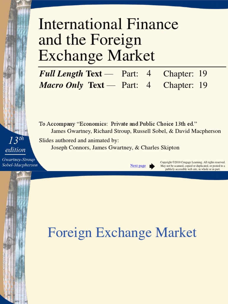 International Finance and The Foreign Exchange Market: Full Length Text ...