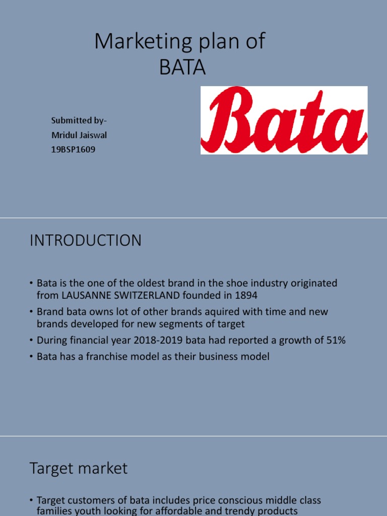 Marketing Plan For BATA | Download Free PDF | Brand | Shoe