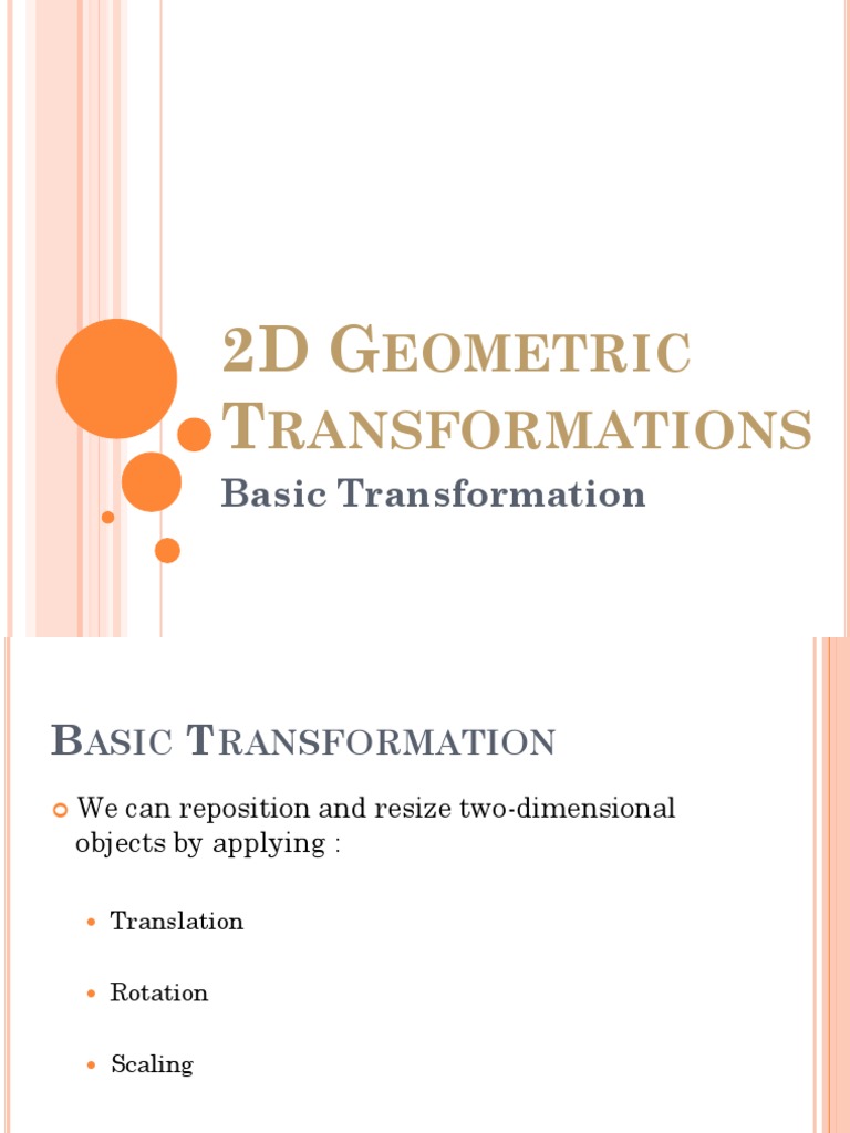 2d Transformation PDF | PDF | Coordinate System | 2 D Computer Graphics