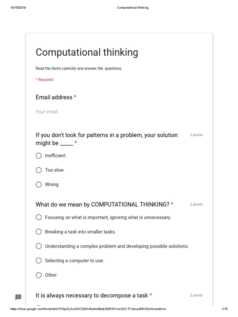 Computational Thinking | PDF | Abstraction (Computer Science) | Algorithms