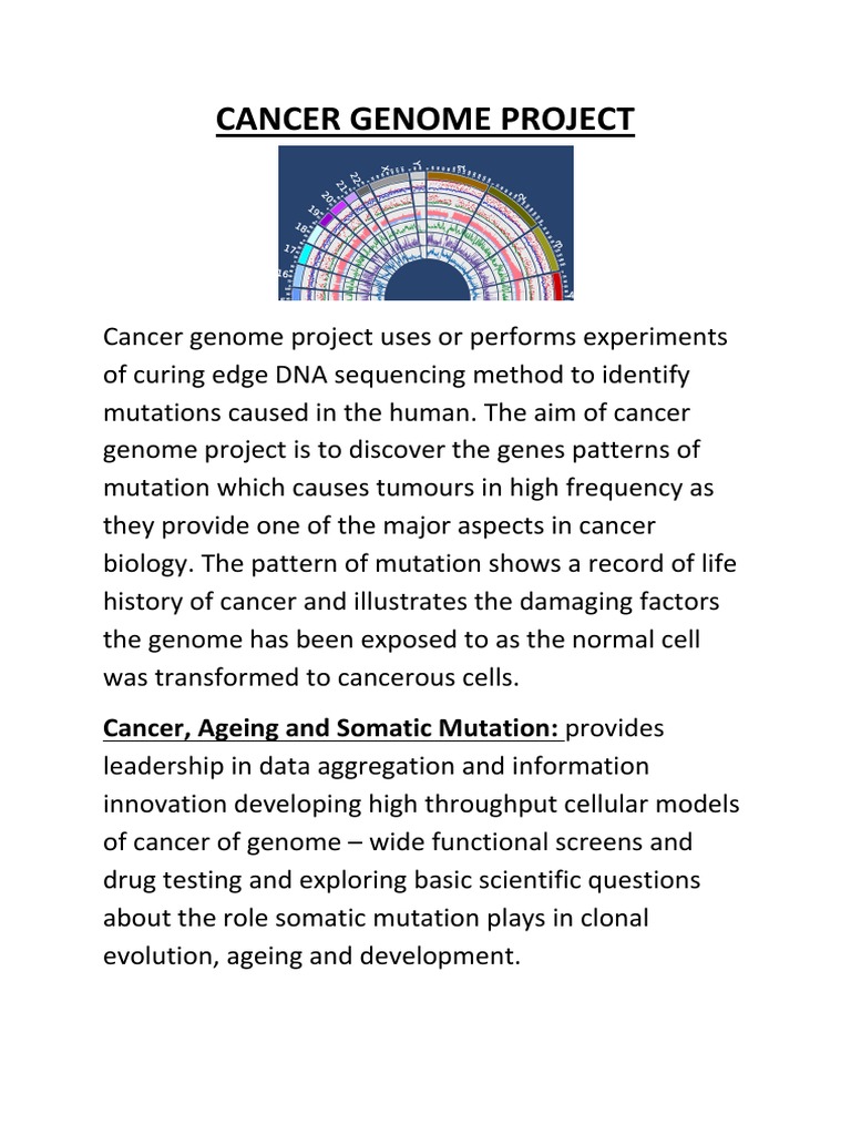 Cancer Genome Project | PDF | Mutation | Cancer