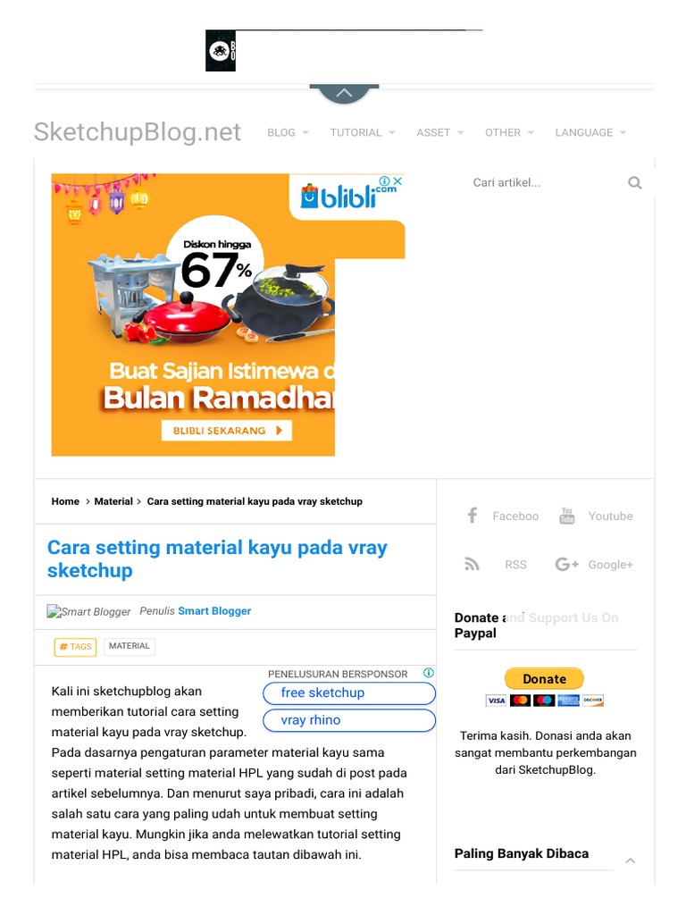 Cara Setting Material Kayu Pada Vray Sketchup | PDF