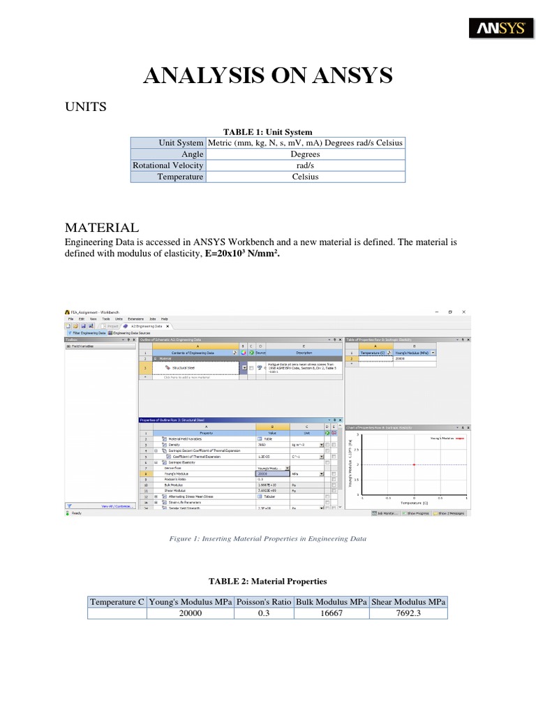Analysis On Ansys: Units | PDF | Young's Modulus | Force