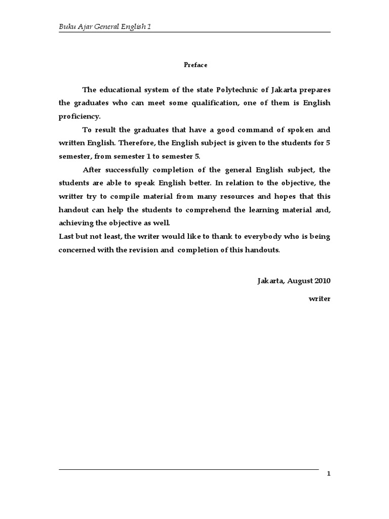 Buku Ajar General English 1: Preface | PDF | Intersection (Road ...