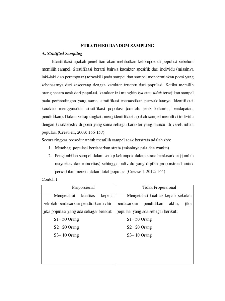 Panduan Lengkap Sampling Berstrata dan Purposif | PDF