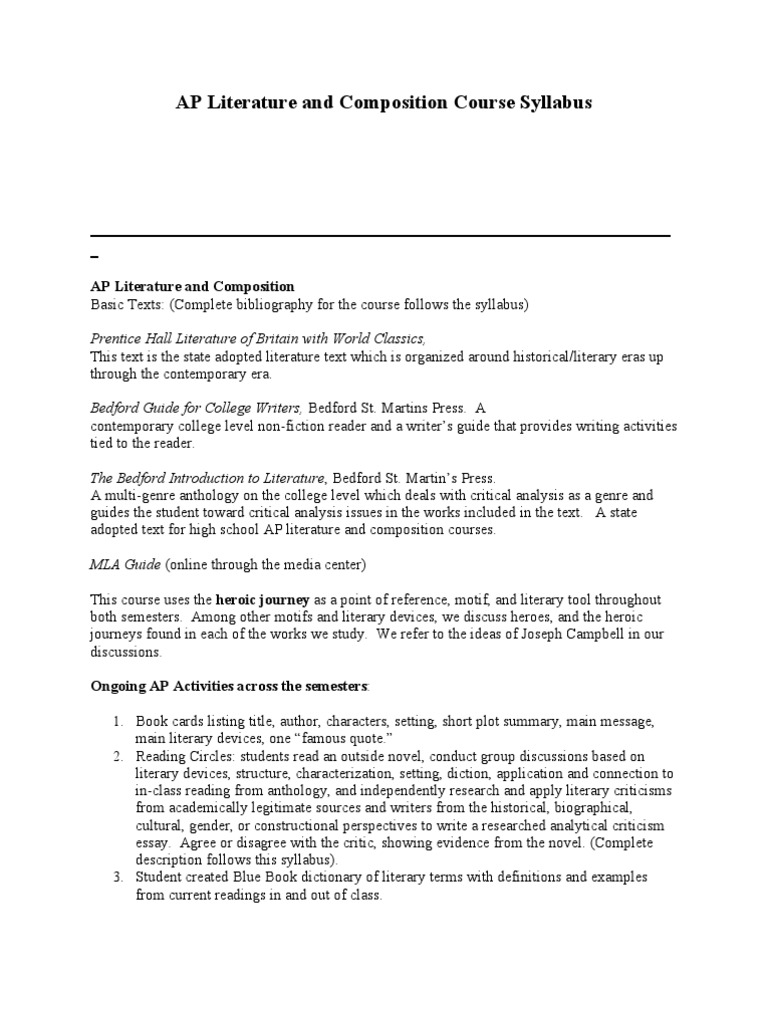 AP English Literature | PDF | Narrative | The Canterbury Tales
