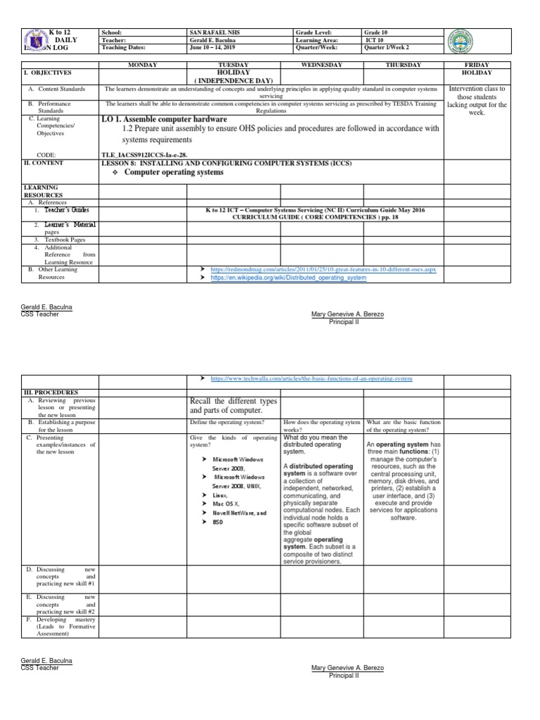 LO 1. Assemble Computer Hardware | PDF | Operating System | Computing