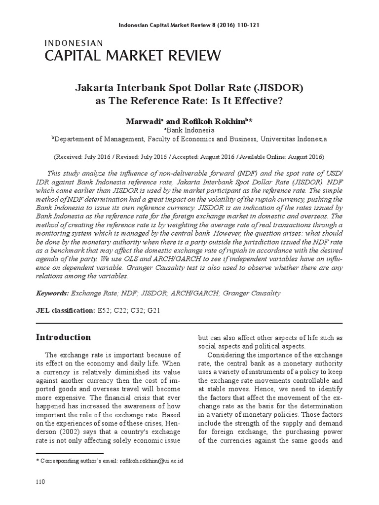 JISDOR: Indonesia's Exchange Rate Reference | PDF | Exchange Rate ...