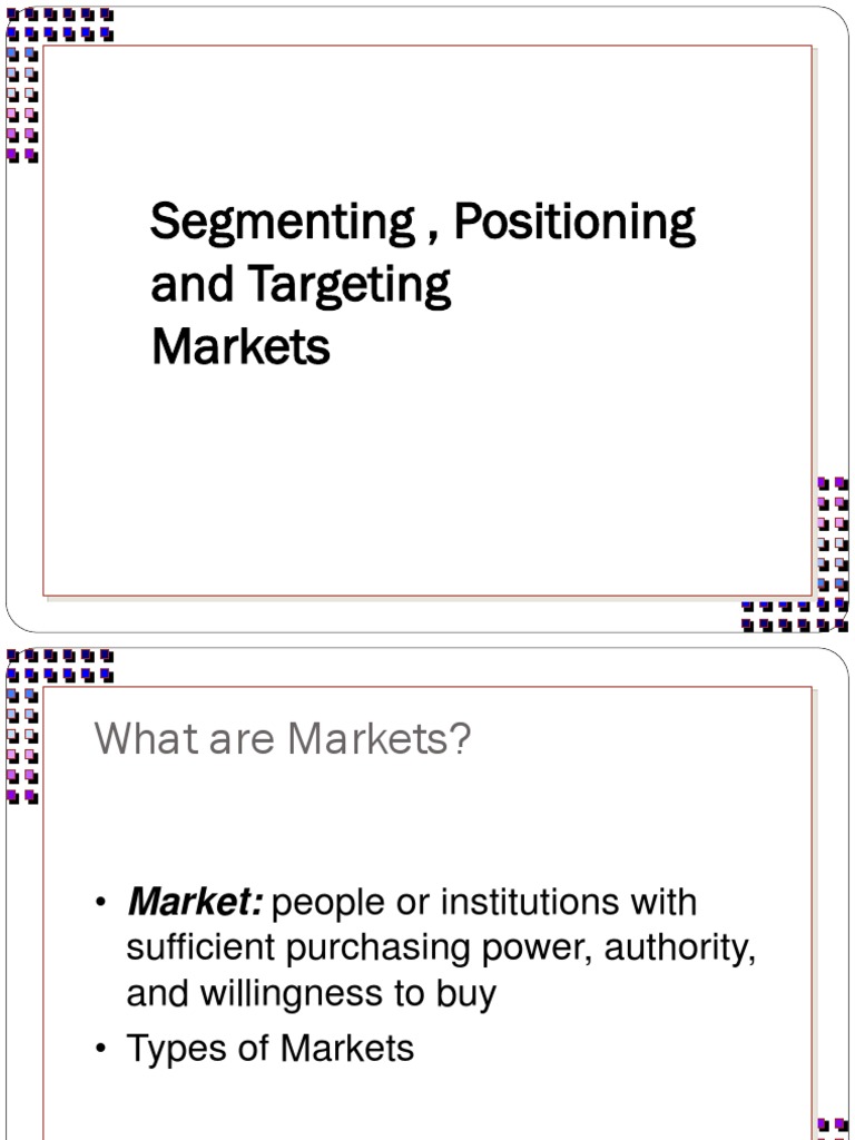 Market Segmentation and Targeting Guide | PDF | Market Segmentation ...