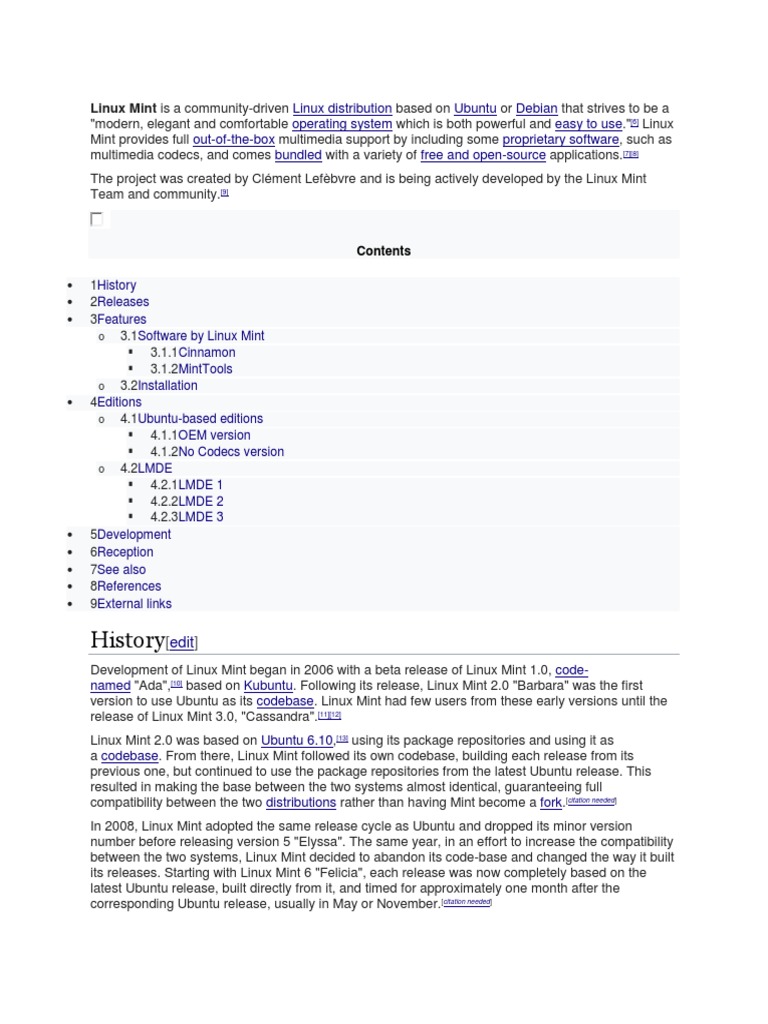 History: Linux Mint Is A Community-Driven | Download Free PDF | Free ...