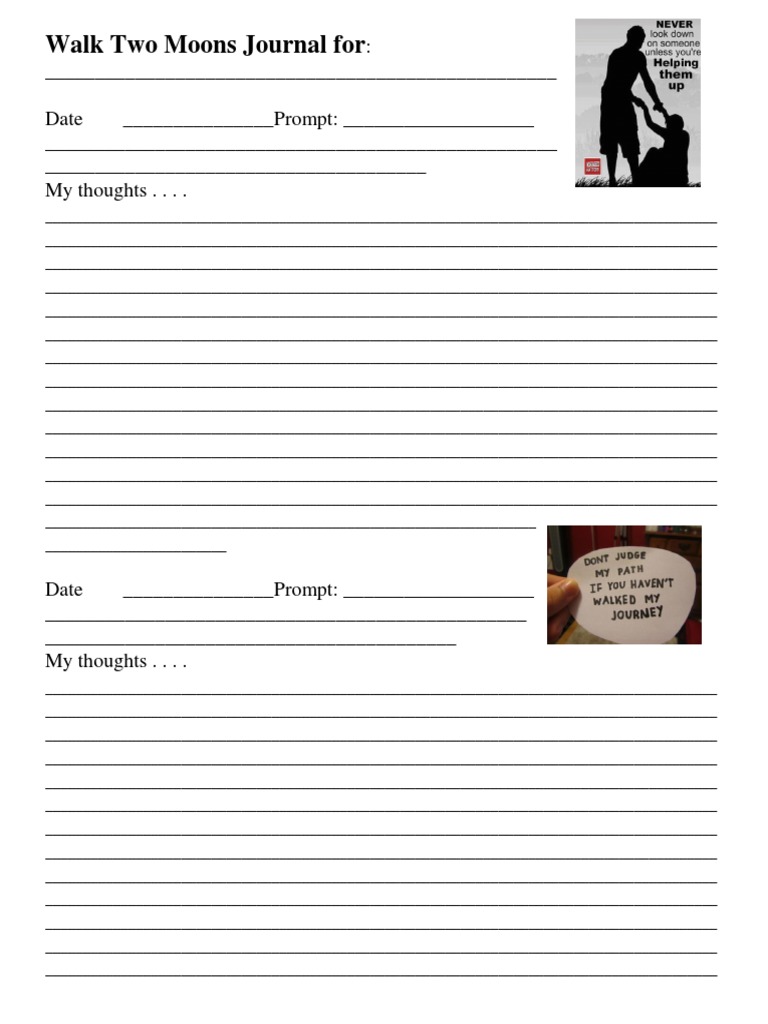 Walk Two Moons Journal Prompts | PDF