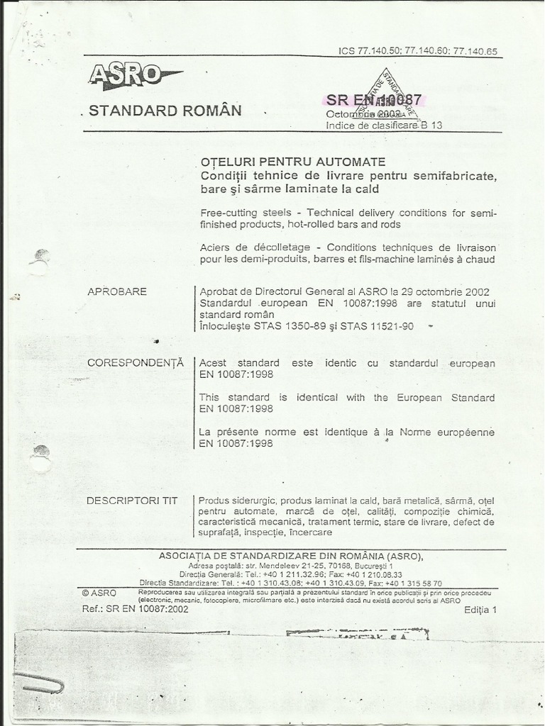 SR en 10087 PDF | PDF
