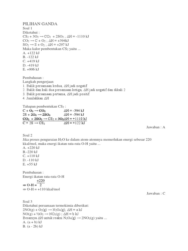 Soal Thermokimia | PDF