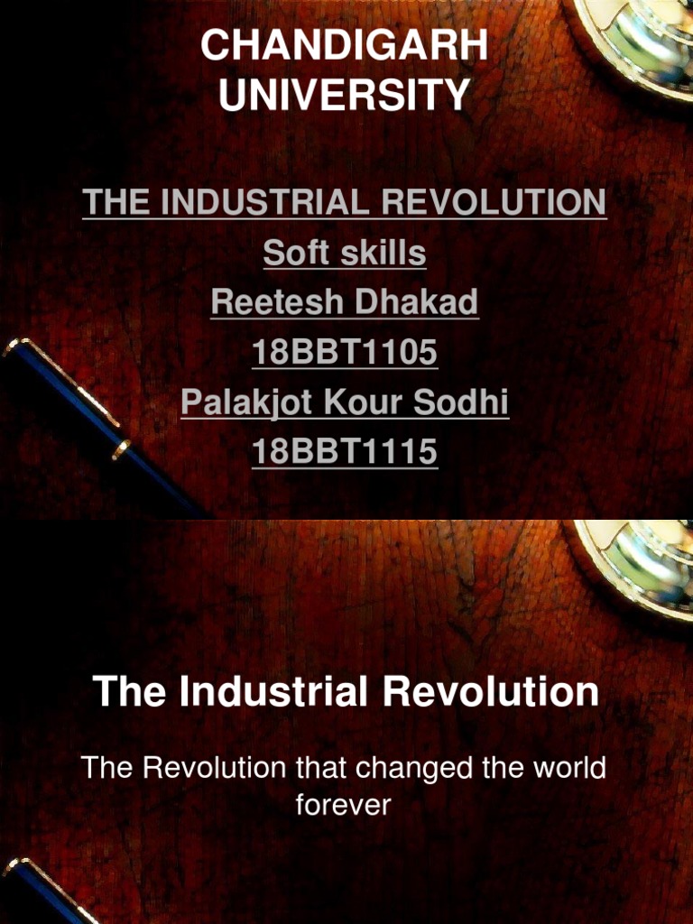 Chandigarh University: The Industrial Revolution Soft Skills Reetesh ...