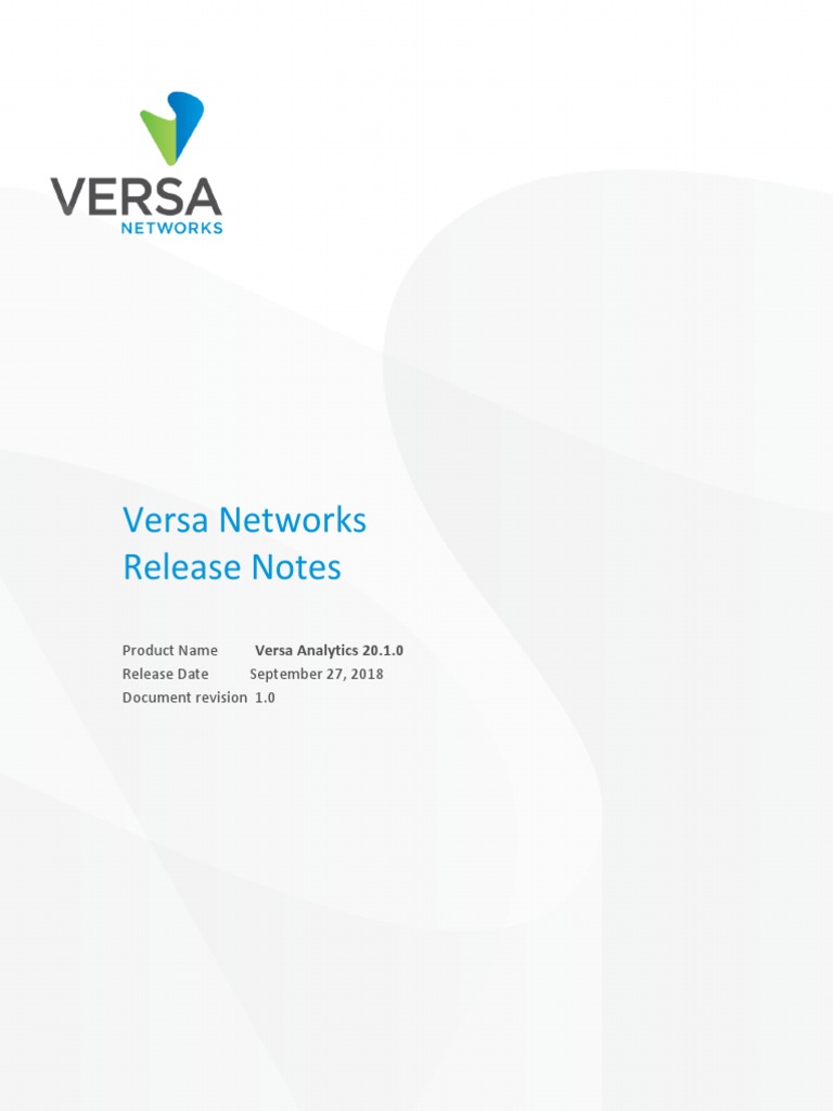 Versa Analytics Release Notes 20.1 | PDF | Ip Address | Shell (Computing)