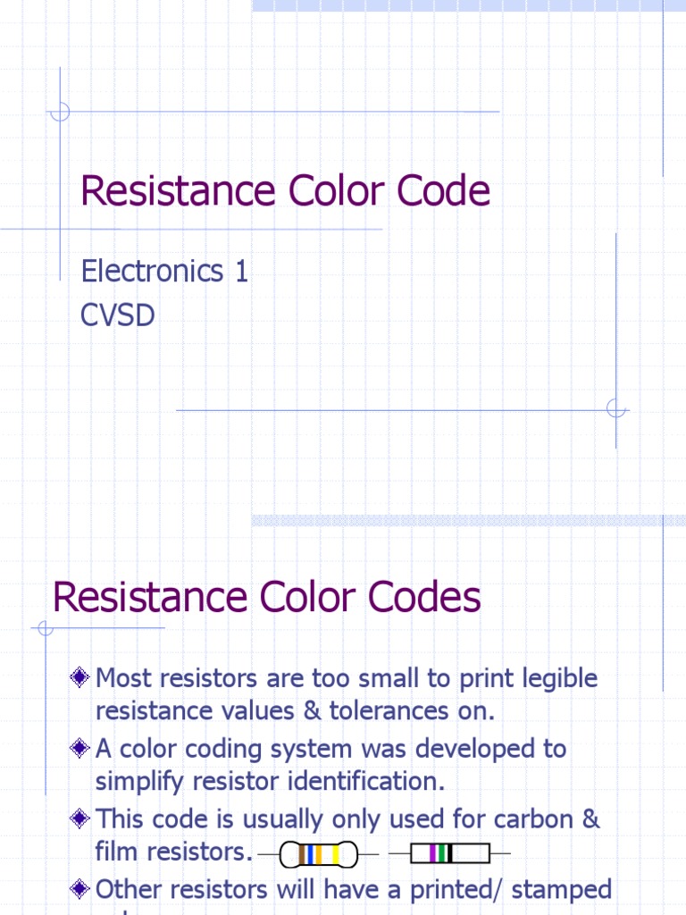 Resistance Color Code: Electronics 1 CVSD | PDF