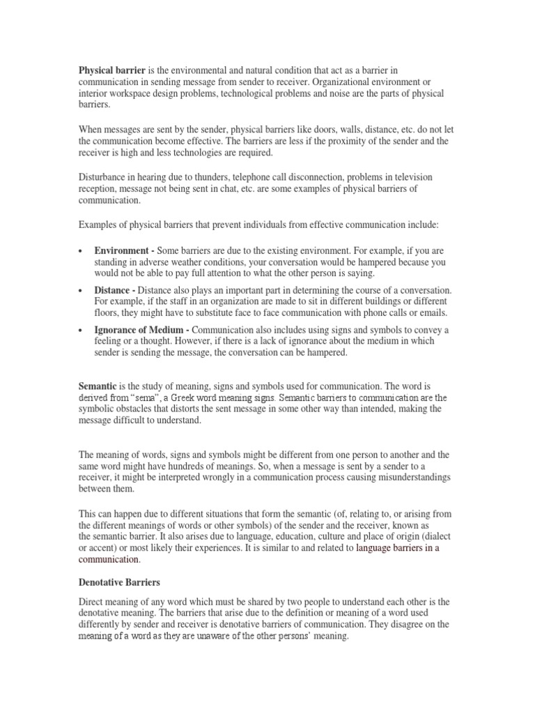 Physical Barrier Is The Environmental and Natural Condition That Act As ...